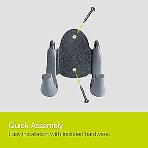 Delta Single Holder Cycle Heavy Duty Garage Utility Helps Support Brooms, Rakes & Other Large Items-Rubberized Coating Protects from Scratches-Easy Installation, 2-Hook