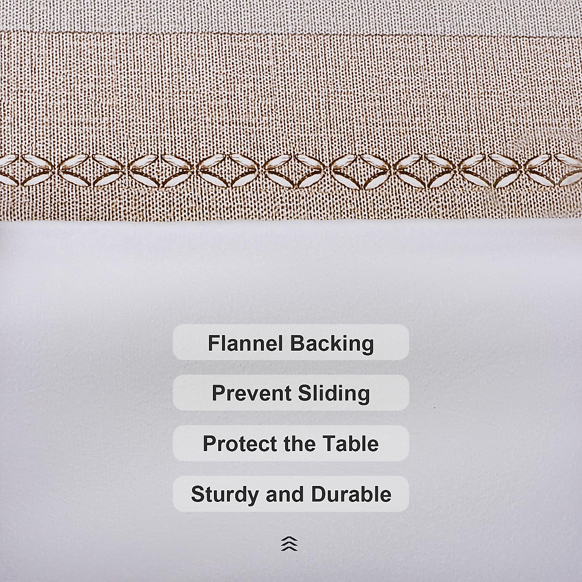 Vonabem 100% Waterproof Rectangle PVC Tablecloth, Vinyl Table Cloth Cover with Flannel Backing Oil Spill Proof Wipeable Table Cloths for Indoor Outdoor（Coffee Stripe,52x70IN