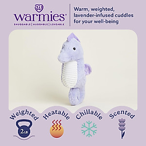 warmies Microwavable & Weighted Stuffed Animals, Sea Horse - Heated Stuffed Animal Plushie for Warmth & Comfort - Cute Soft Plush Toys for Adults & Children (Boys, Girls, Babies & Toddlers)