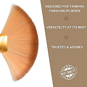 SunFX Finishing Powder Brush | Large Professional Fan Brush for Salon Use | Perfect For Spray Tan Powder