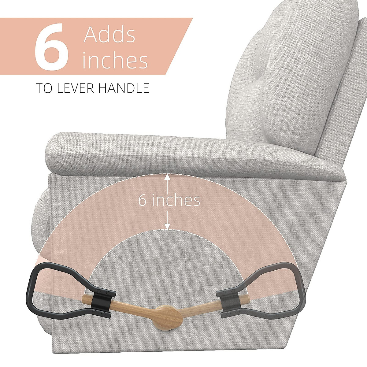 ARAHFUN Oversized Recliner Lever Extender Ergonomic Secure Fit for Recliner Handles Make Raising Lowering Leg Rest Easier (Black)