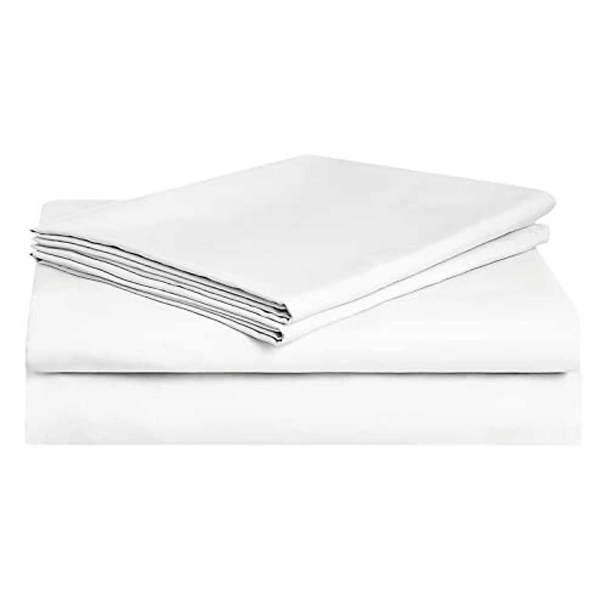 DwellStudio 100% Cotton Percale Sheet Set - Deep Pocket, 4 Piece - 1 Flat, 1 Deep Pocket Fitted Sheet and 2 Pillowcases, Crisp Cool and Strong Bed Linen (King, White)