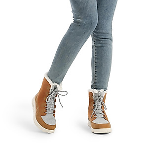 DREAM PAIRS Women's Winter Snow Boots Lace Up Warm Comfortable Faux Fur Lining Outdoor Ankle Booties SDSB2311W,Chestnut,8