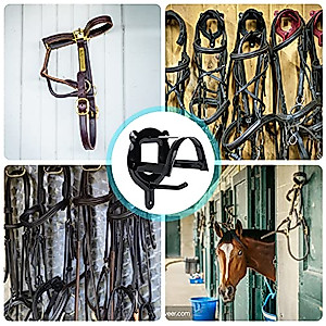 Yoiemivy 8 Packs Horse Bridle Rack Heavy Duty Horse Tack Storage Metal Horse Halter Hanger Wall Mounted Bridle Bracket with Tubes and Screw for Horse Barn