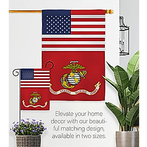 Americana Home & Garden US Marine Corps Garden Flag Armed Forces USMC Semper Fi United State American Military Veteran Retire Official House Decoration Banner Small Yard Gift Double-Sided, Made In USA