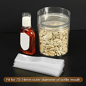 PATIKIL 118x30mm Perforated Shrink Bands, 400 Pack PVC Heat Shrink Wrap Band Fits Cap Diameter 2.76 to 2.91 Inch for Jars Cans, Clear