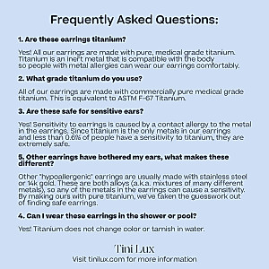 Tini Lux | Hypoallergenic Earrings | Mini Layla Stud Earrings | Gold | Titanium Stud Earrings for Women | Gold Earrings Studs, Sensitive Ears, Trendy Womens Earring Set