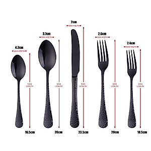 20-Piece Black Flatware Silverware Set, Bisda Stainless Steel Cutlery Sets, Multipurpose Use for Home, Kitchen, Restaurant, Hotel Tableware Utensil Service for 4