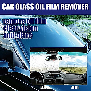 KCRPM Pushue Car Glass Oil Film Remover, 150G Glass Oil Film Remover for Car, Car Glass Oil Film Remover, Car Cleaner Glass Oil Film Remover Windshields Cleaning Liquid (1Set)