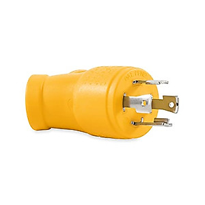 Camco 55438 PowerGrip (30M/2 x 15F) 4-Prong Generator Adapter, Yellow