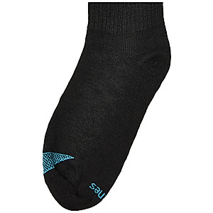 Hanes Women's Ultimate Lightweight Vent Crew Sock 6-Pack, Black, Shoe Size: 5-9