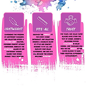 5x Premium Solar Eclipse Viewing Glasses - Safe, Certified, Durable Paper Frames - Pack of 5 - Perfect for Astro Enthusiasts and Outdoor Events