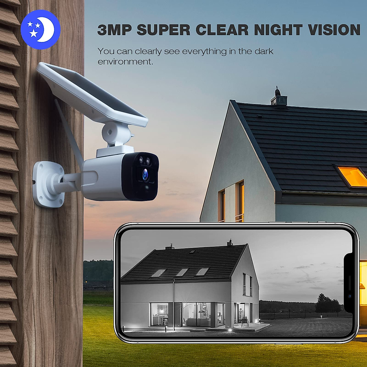 Topiacam Wireless Security Camera System Outdoor with Solar Powered for Home Includes Base Station and Cameras, 3MP Night Vision with 2-Way Audio (4 Solar Camera Set)