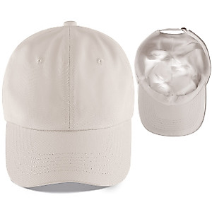 Leotruny Baseball Cap Satin Lined: Silk Lining Help Prevent Frizz Breakage - Sport Adjustable Hat for Women White