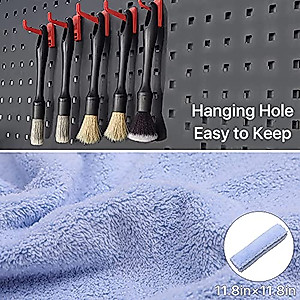 Car Detailing Brush Set Natural Boars Hair Ultra-Soft Cleaning Tool Auto Detail Brushes Kit to Wash Vehicles Interior Exterior Trim Wheel Rim Automotive Engine Dashboard Leather