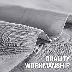 Linen Sheer Curtains 84 Inches Long Semi Sheer Gray Curtains - Privacy Added Silver Grommet Linen Curtain Panels for Living Room/Bedroom Light Filtering Curtains (52"W x 84"L, 2 Panels)