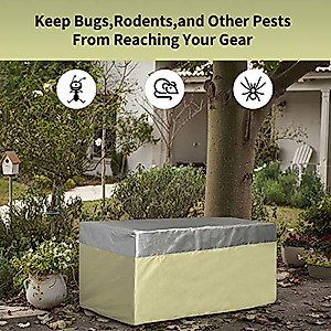 Jorohiker Patio Deck Box Cover,Heavy Duty Storage Bench Cover,Outdoor Waterproof Garden Furniture Covers with UV Protected Heat Shield 600D Polyester, Protects from Rain, Wind, Snow