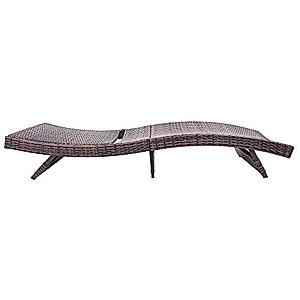 MengK S Style Patio Chaise Lounge Embossing Vines Chaise Lounge Chair Brown