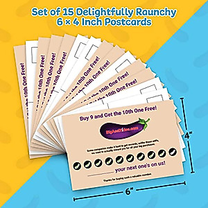 Witty Yetis Hilarious 15 Pack of Eggplant Rewards Club Postcards. Prank Your Friends and Family with Funny Practical Joke Mailing Card. Fun Novelty Gag Gift Set for Ultimate Pranking and Embarrassment