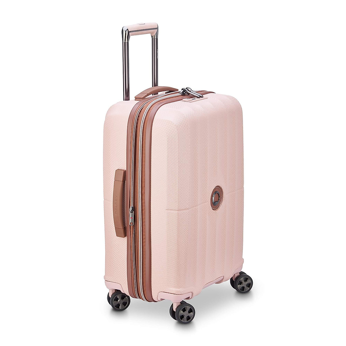DELSEY PARIS St. Tropez Hardside Expandable Luggage with Spinner Wheels, Pink, Checked-Large 28 Inch