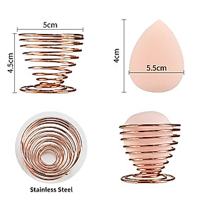 DKAF Makeup Sponge Container Set, 2 Silicone Makeup Sponge Travel Case 2 Soft Makeup Sponge and 2 Makeup Sponge Drying Holder, Easy to Carry