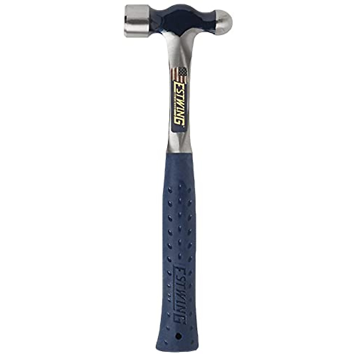 Estwing Ball Peen Hammer - 16 oz Metalworking Tool with Forged Steel Construction &amp; Shock Reduction Grip - E3-16BP , Blue