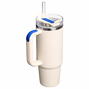 Stanley Quencher H2.0 Tumbler with Handle and Straw 30 oz | Flowstate 3-Position Lid | Cup Holder Compatible for Travel | Insulated Stainless Steel Cup | BPA-Free | Cream Royal