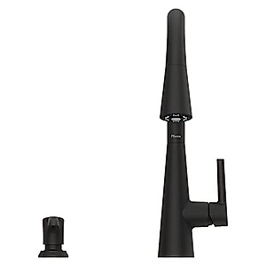 Pfister Barulli Kitchen Faucet with Pull Down Sprayer and Soap Dispenser, Single Handle, High Arc, Matte Black Finish, F5297BARB