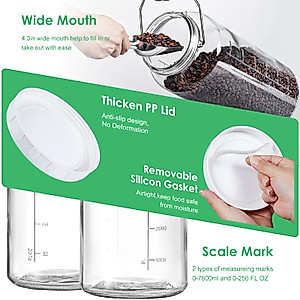 Qianfenie 2 Gallon Glass Jar with Airtight Lid, Wide Mouth Mason Jar with Lids(7600ML), Set of 1, 2 Gallon Large Glass Jar with Lid and Stainless Steel Handle