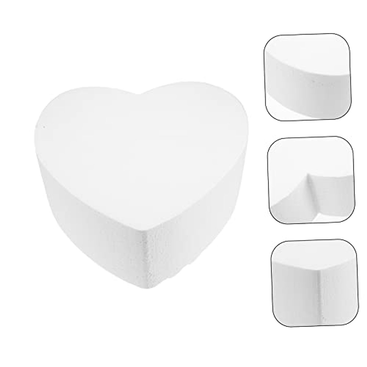 NOLITOY 2pcs Foam Cake Model Heart Cake Dummies Foam Heart Cake Foam Cake Form Foam Heart Shapes Floral Foam Shape Foam Cake Dummies Foam Cake Rounds Wedding White To Rotate Mold