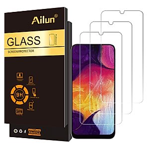 Ailun Screen Protector for Samsung Galaxy A50,A30,A50s,A30s,A40,M30,M31 Tempered Glass Screen Protector 3Pack 9H Hardness 2.5D Edge,Case Friendly