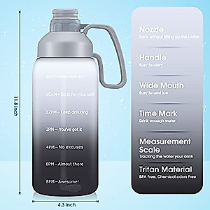 podocarpus Motivational Water Bottle 64 OZ Water Bottle 2 Liter Water Bottle with Time Marker Large Water Bottle Big Water Bottle 1/2 Gallon Water Bottle Half Gallon Water Bottle with Straw