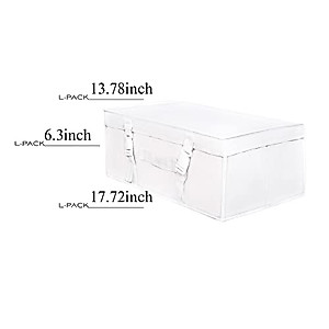LPack Wedding Dress Storage Box - Bridal Gown Storage Bin and Preservation Box - Underbed Storage Bag Container For Clothes With Acid Free Tissue Paper (Small, White)