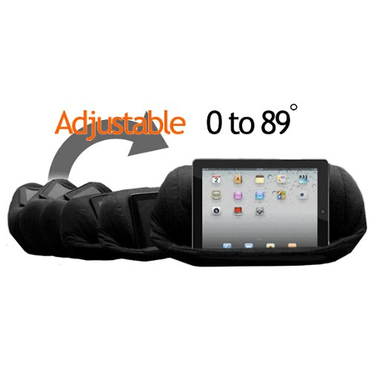 LAP PRO - Stand/Tray, Universal Beanbag Lap Stand/ for iPad, Pro, Air, & all Tablets, E-Readers, Books & Magazines - Bed, Couch, Travel - Adjustable Angle; 0 - 89 deg. 1st RUN SOLD OUT IN 2 WEEKS!..