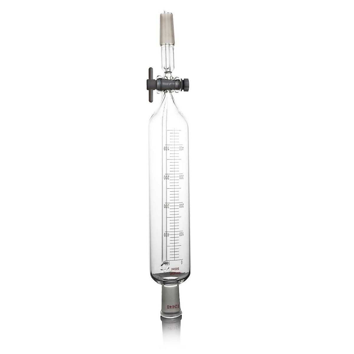 Autoark 500ml Pressure Equalizing Addition Funnel,Borosilicate Glass Dropping Funnel 24/40 Joint with PTFE Stopcock for Laboratory,AIS-005