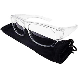 Gbrand Fit-Over Opaque UV400 Blue-Light blocking computer Glasses,Super light weight, comfortable, Fit-over worn on Prescription, reader, Rx frames, or wear directly
