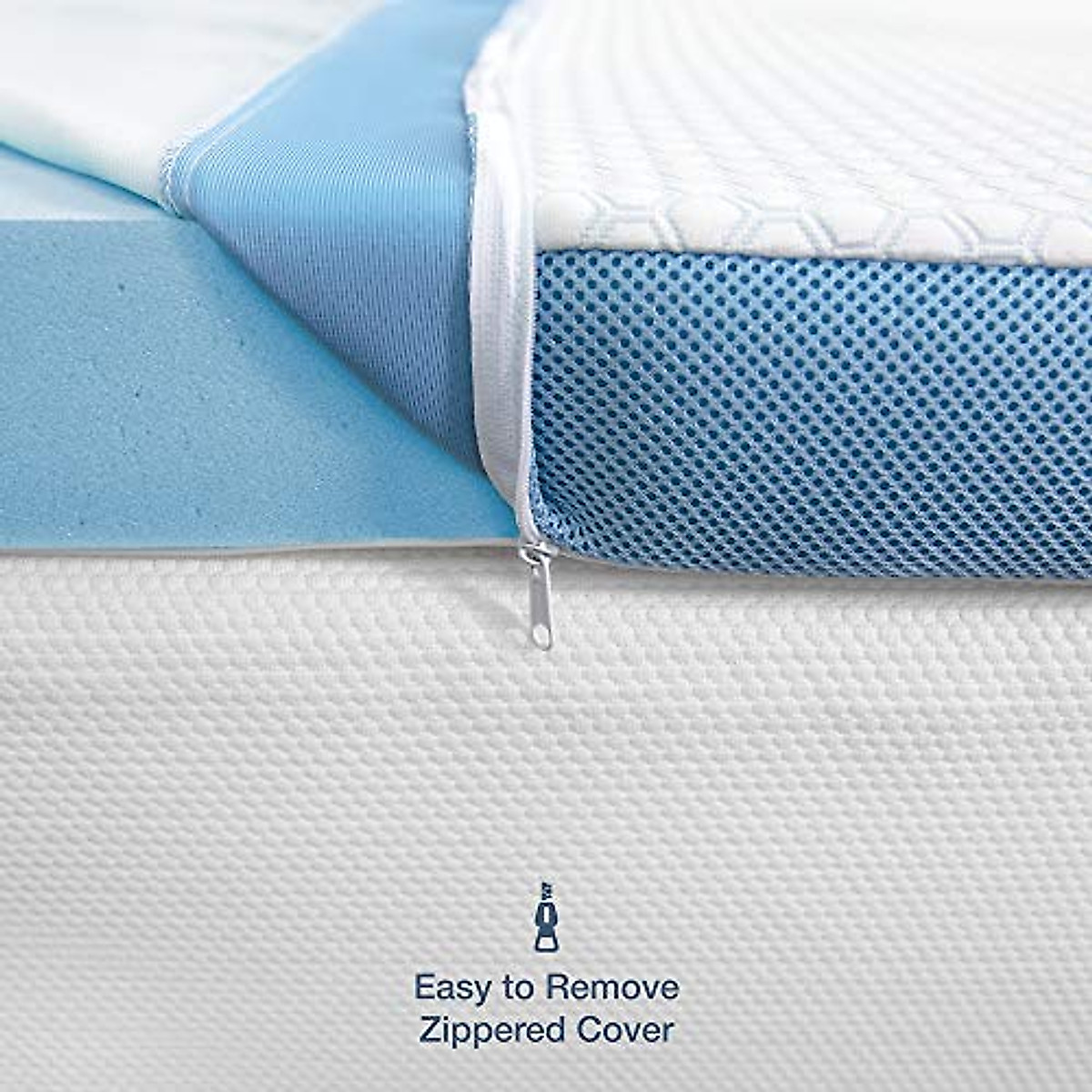 SensorPEDIC Elite Cooling Mattress Topper, Twin, White