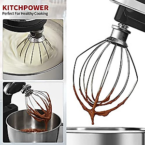 KITCHPOWER K45WW Wire Whip Attachment for Tilt-Head Stand Mixer for KitchenAid Stainless Steel Egg Cream Stirrer, Flour Cake Balloon Whisk