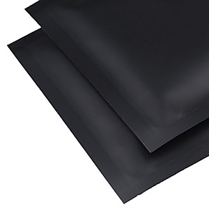 100 Translucent/Silver/Black Flat Metallic Foil Resealable Bags Pouch 8.5x13cm (3.3x5.1") (Black)