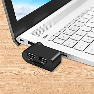 WJCCY USB Hub 2.0 SD TF Card Reader Adapter Splitter Power Interface USB Card Reader for Computer Laptop PC