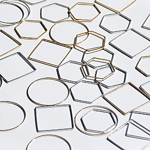 Earrings Beading Hoop for Jewelry Making, FANMAOUS Earrings Findings Hoops Earring Charms Open Bezel Pendant Frame for DIY Craft,Earring Necklace,Crafts Supplies (60 pcs (Round/Square/Hexagon))