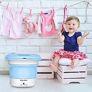 Two Portable Washing Machines - Foldable Mini Small Washer for Washing Baby Clothes, Underwear or Small Items, Suitable for For Apartment, Laundry, Camping, RV, Travel