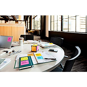 Post-it Super Sticky Full Stick Notes, 3x3 in, 12 Pads, 2x the Sticking Power, Electric Yellow, Recyclable (F330-12SSY)