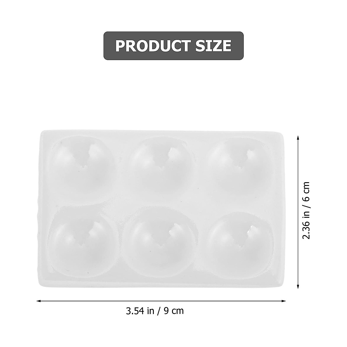 Baluue Depressions Porcelain Spot Plate 6 Wells Scientific Ceramic Spotting Reaction Plate for Laboratory Experiment Chemical Testing White