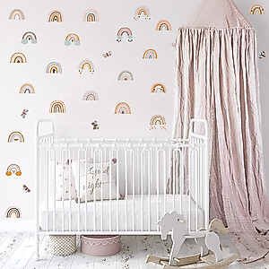 AOWDIAO Boho Rainbow Peel and Stick Wall Decals for Girls Bedroom, Kids Room, Nursery Decor, 56 Pcs