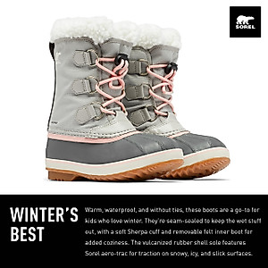 Sorel Youth Unisex Yoot PAC Nylon Waterproof Boots - Dove, Gum 2 - Size 2