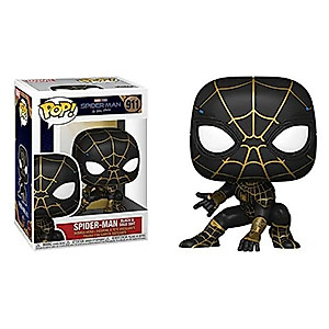 Spider-Man POP Marvel No Way Home - Spiderman in Black and Gold Suit Funko Pop! Vinyl Figure (Bundled with Compatible Pop Box Protector Case), Multicolor, 3.75 inches