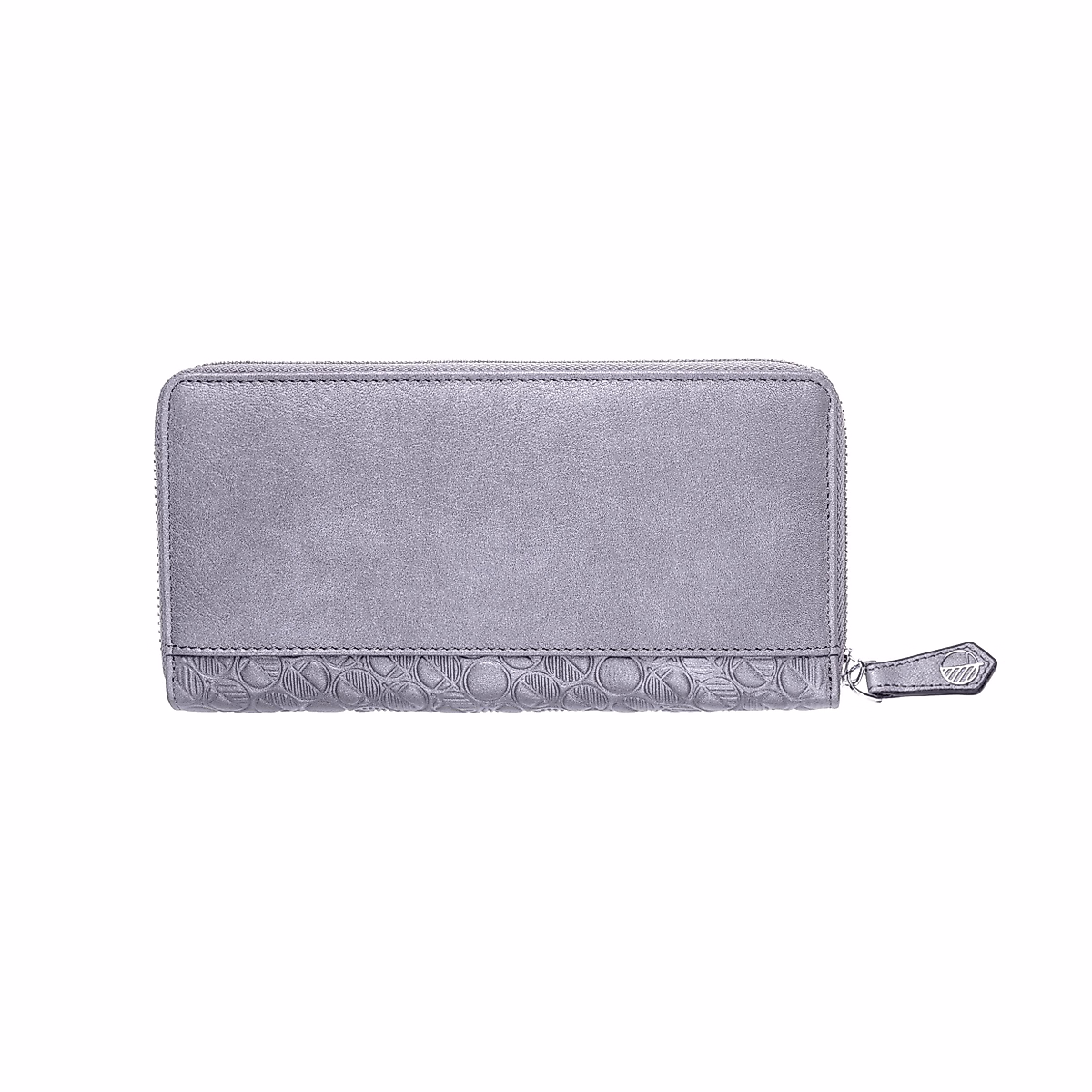 Drew Lennox "Go Womens Zip around Purse and Wallet — Luxury Buttery Soft Real Leather — Silver Gray