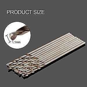 Mtsooning 10PCS 1.1mm Twist Drill Bit with Straight Shank HSS Jobber Length Drilling for Cast Iron,Wood,Stainless Steel and Other Soft Metals