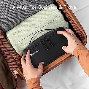 kookoomia Travel Makeup Bag, Cosmetic Bags for Women, Large Capacity Make Up Organizer Waterproof Toiletry Bag Portable Pouch Lay Flat Divider Handle